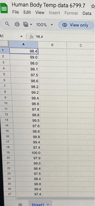 3.75 points Normal human body temperature, as kids | Chegg.com