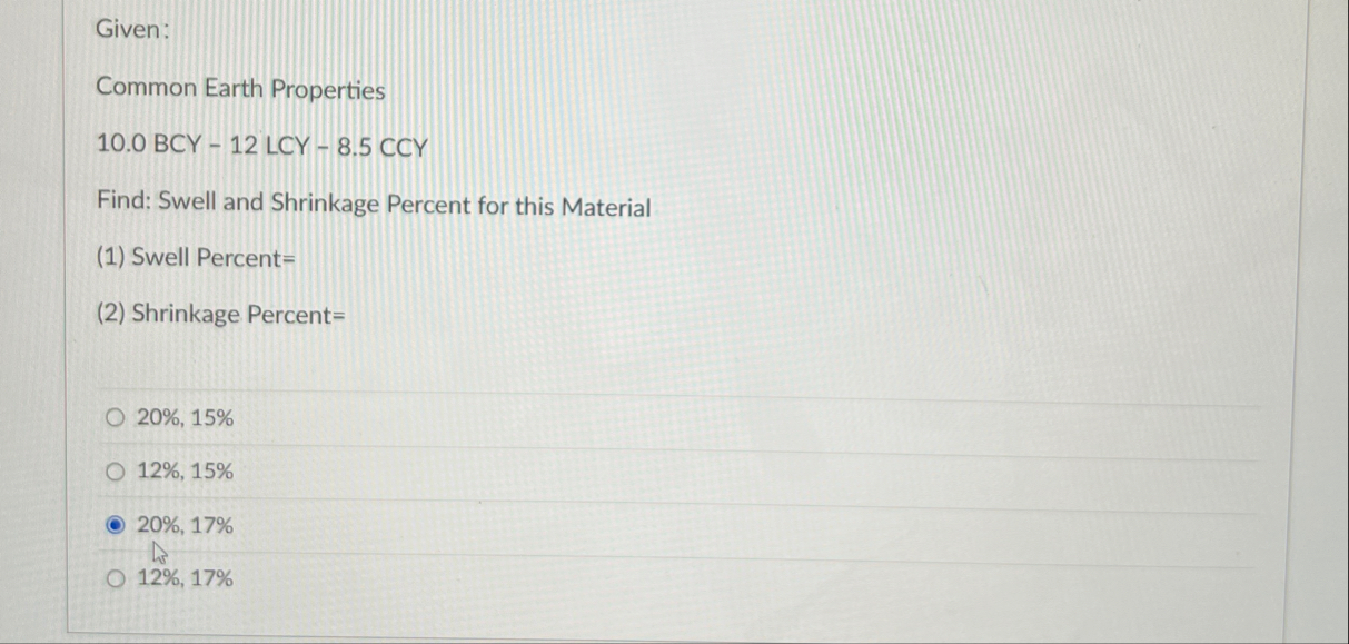 Solved Given:Common Earth | Chegg.com