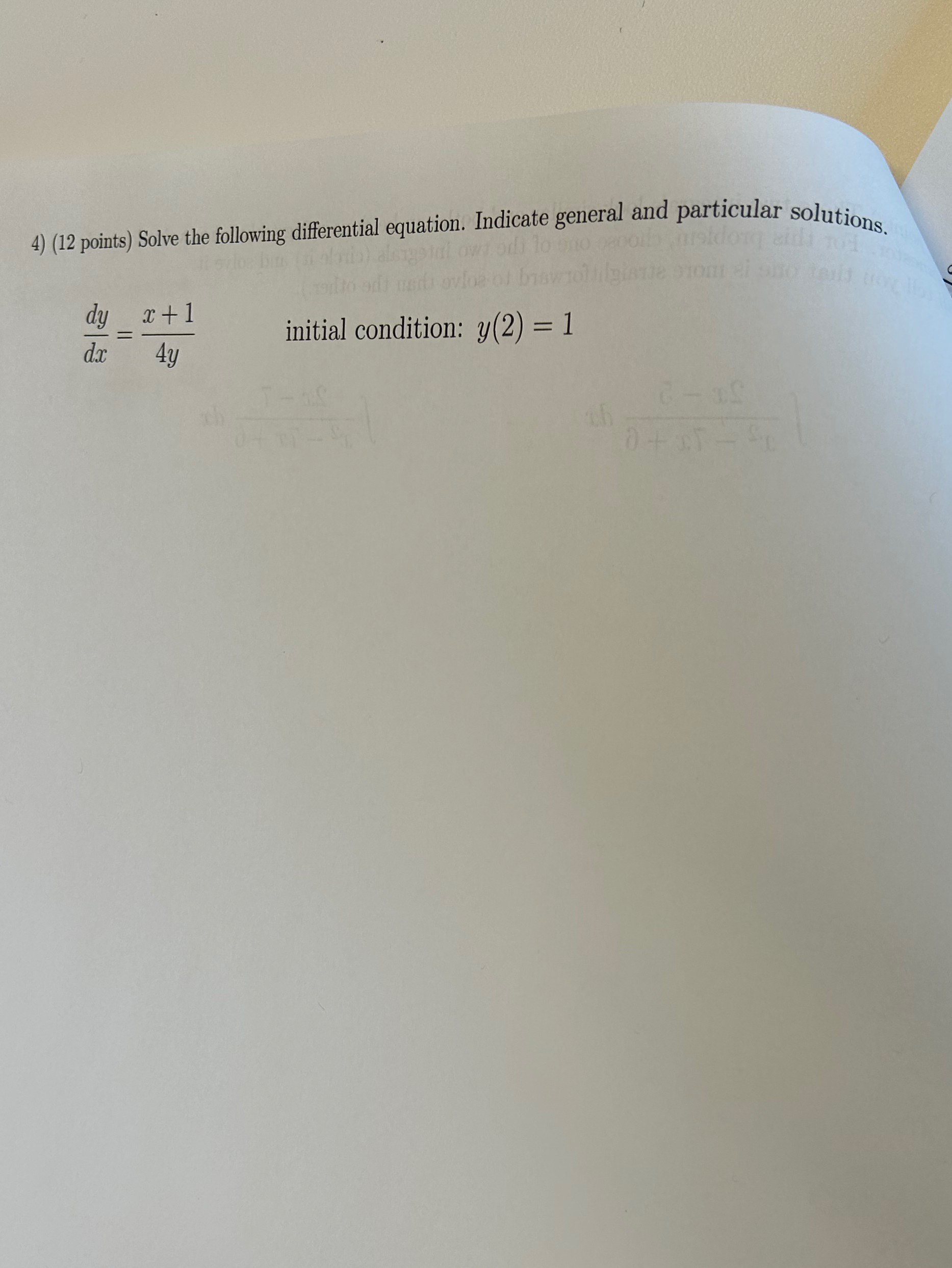 Solved Solve the following differential equation. Indicate | Chegg.com