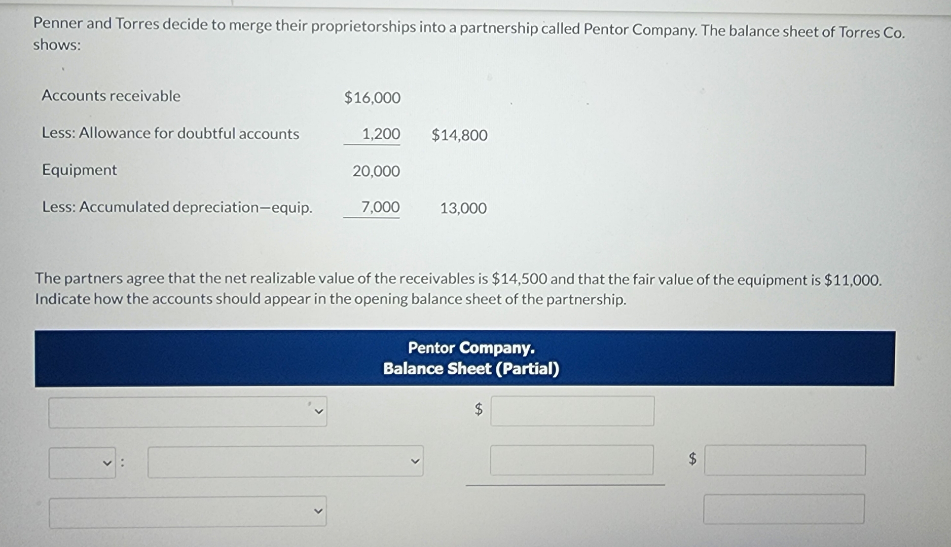 Solved Penner and Torres decide to merge their | Chegg.com