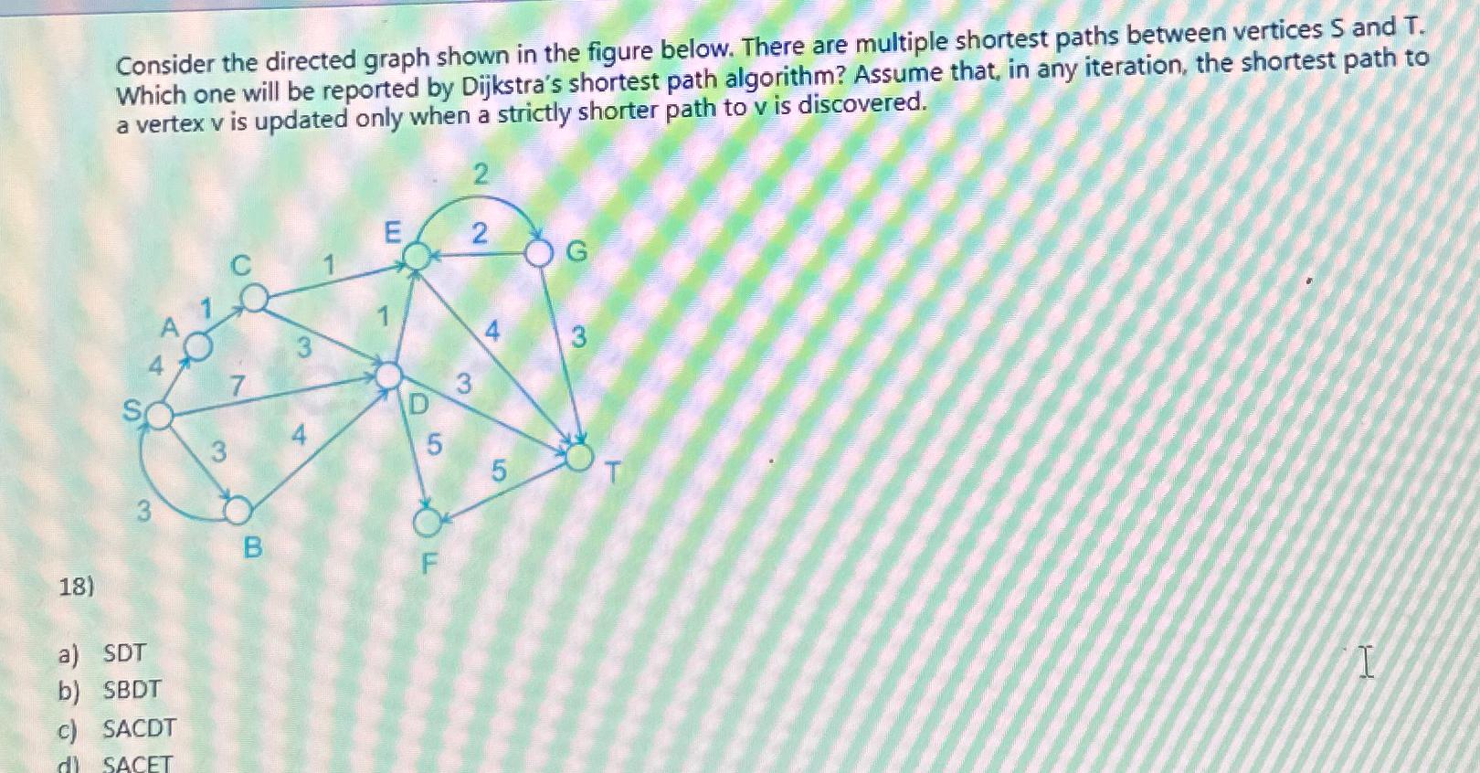 Solved Consider The Directed Graph Shown In The Figure 