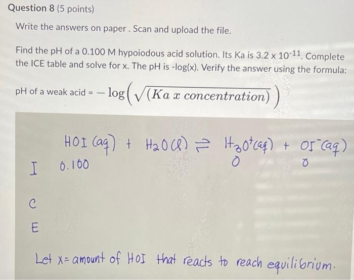 Solved Question 8 (5 points) Write the answers on paper. | Chegg.com