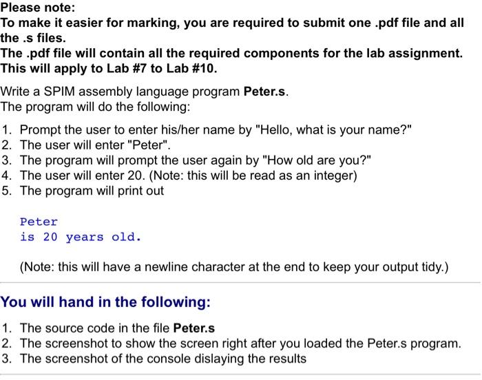Solved Please note: To make it easier for marking, you are | Chegg.com
