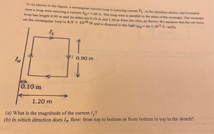 Solved 3) As shown in the figure, a rectangular current loop | Chegg.com