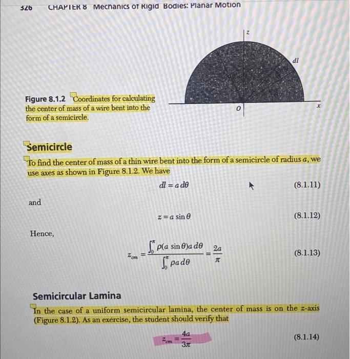 Solved In the case of a uniform semicircular lamina, the | Chegg.com