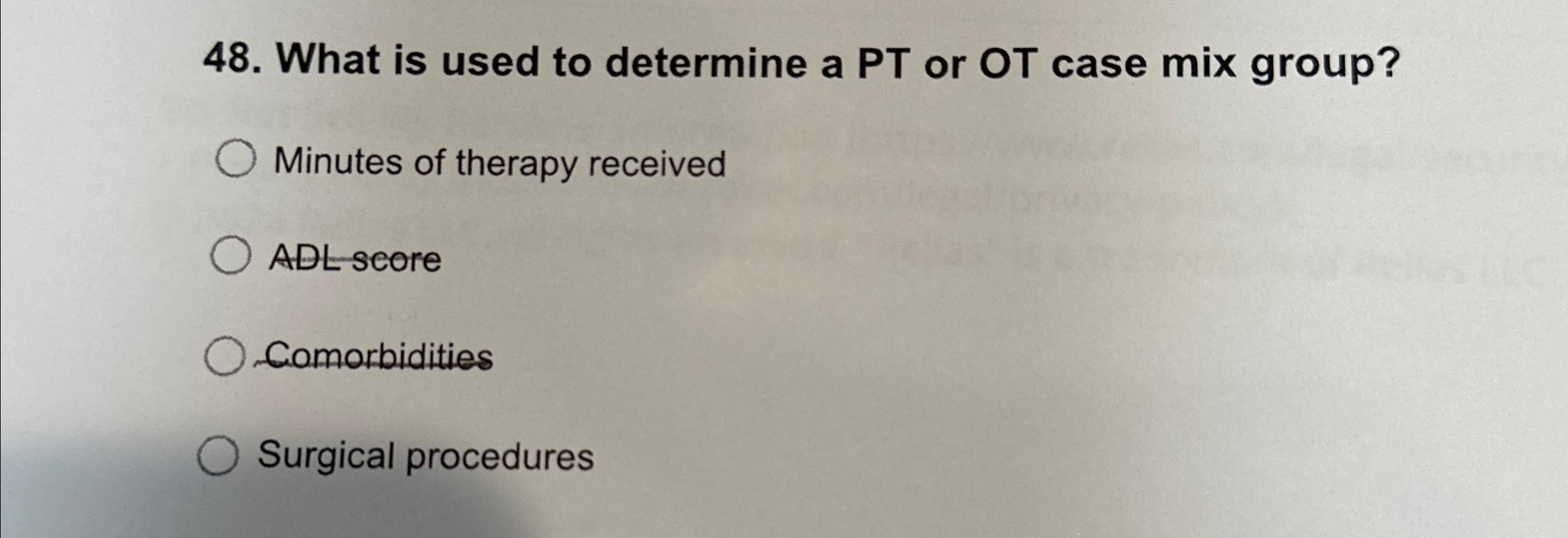 Solved What is used to determine a PT or OT case mix | Chegg.com