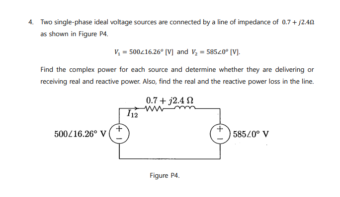 Solved Two single-phase ideal voltage sources are connected | Chegg.com