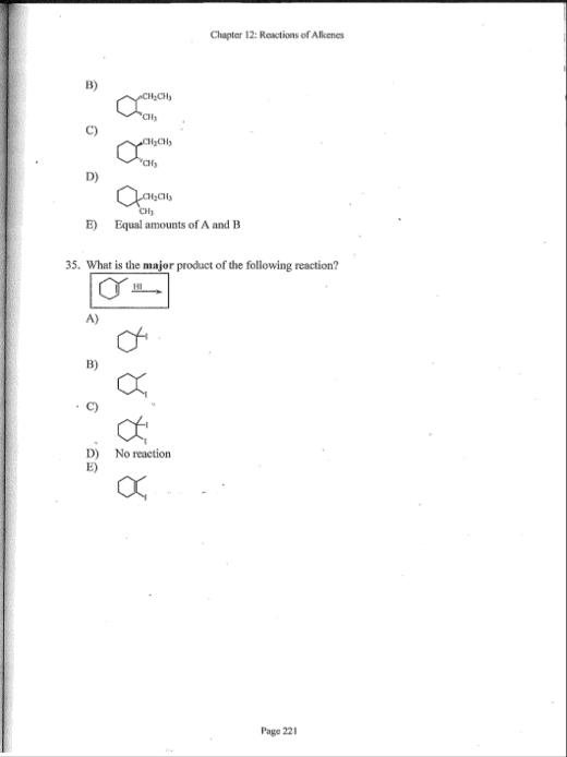 Solved Chapter 12: Reactions of AlkenesB)C)D)E) ﻿Equal | Chegg.com