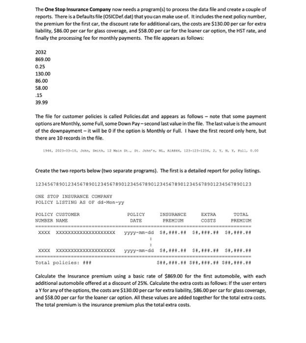 Listed is the proposed question for creating reports | Chegg.com