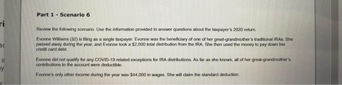 Solved Part 1 - Scenario 6 - ri Review the following | Chegg.com