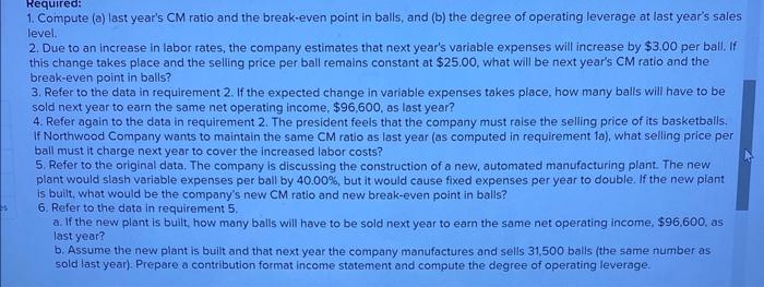 Solved Problem 5-20 (Algo) CVP Applications: Break-Even | Chegg.com