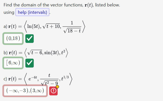 Solved Find The Domain Of ﻿the Vector Functions R T