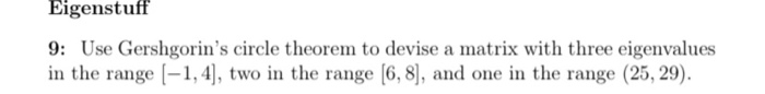 Solved Eigenstuff 9: Use Gershgorin's circle theorem to | Chegg.com