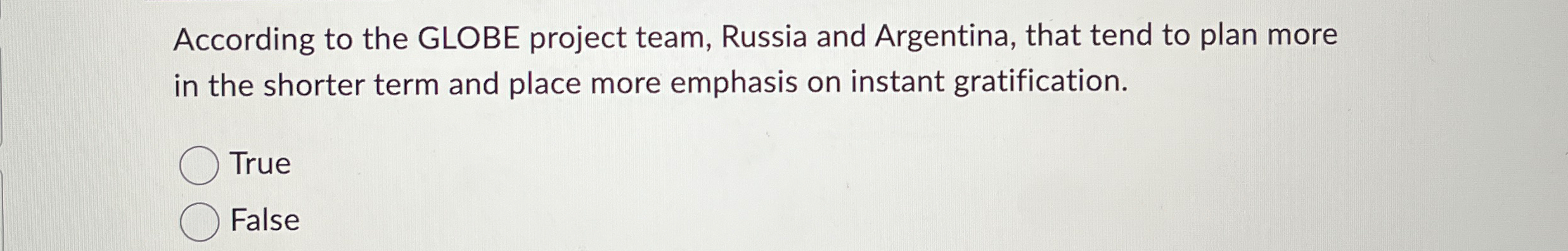 Solved According to the GLOBE project team, Russia and | Chegg.com