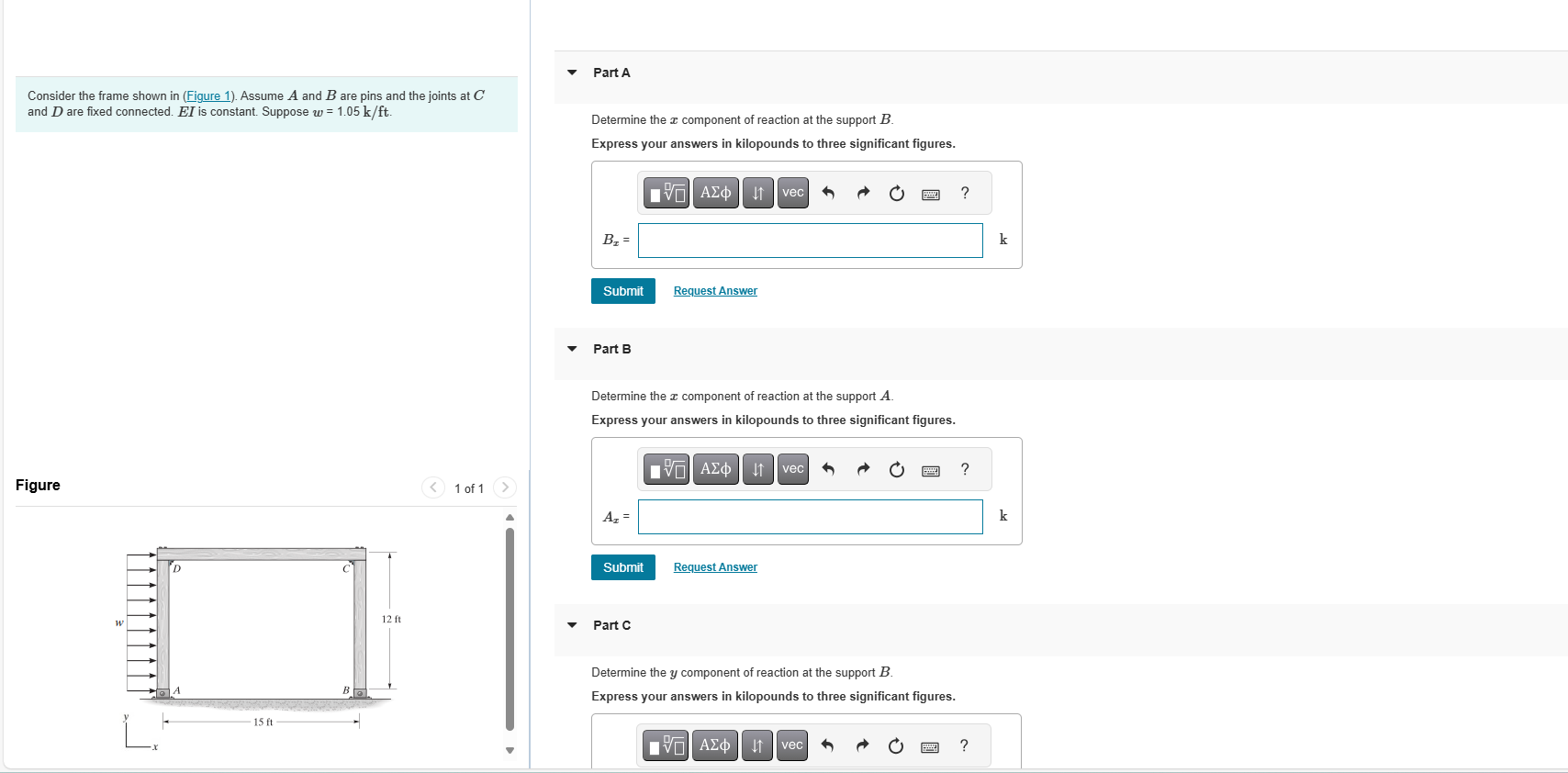 Consider the frame shown in (Figure 1). ﻿Assume \( ﻿A | Chegg.com