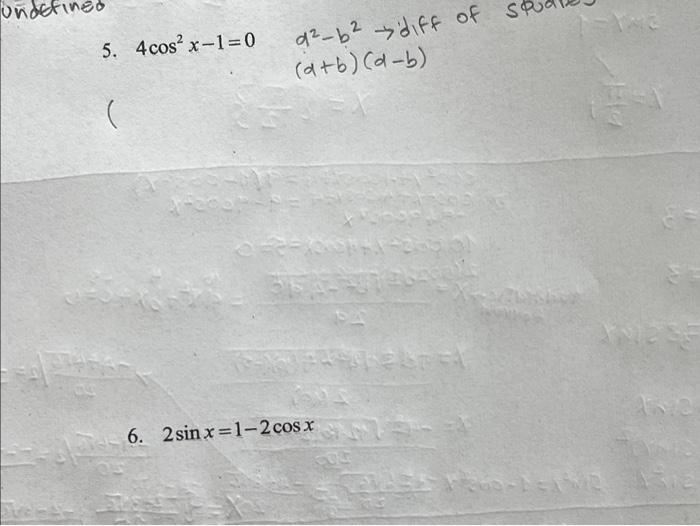 Solved Solve each equation by factoring, using trigonometric | Chegg.com
