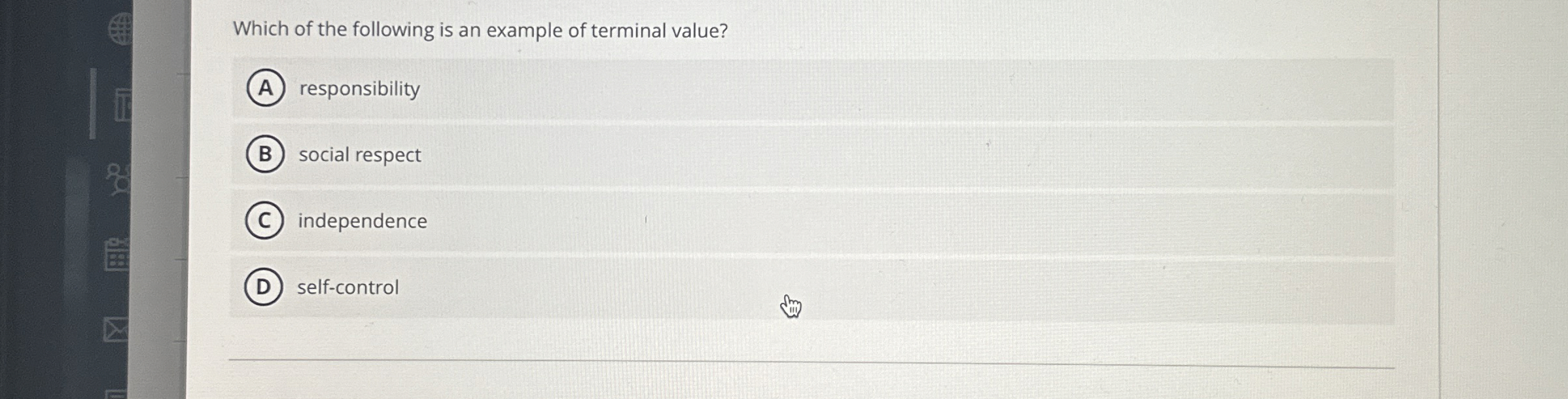 Solved Which of the following is an example of terminal | Chegg.com