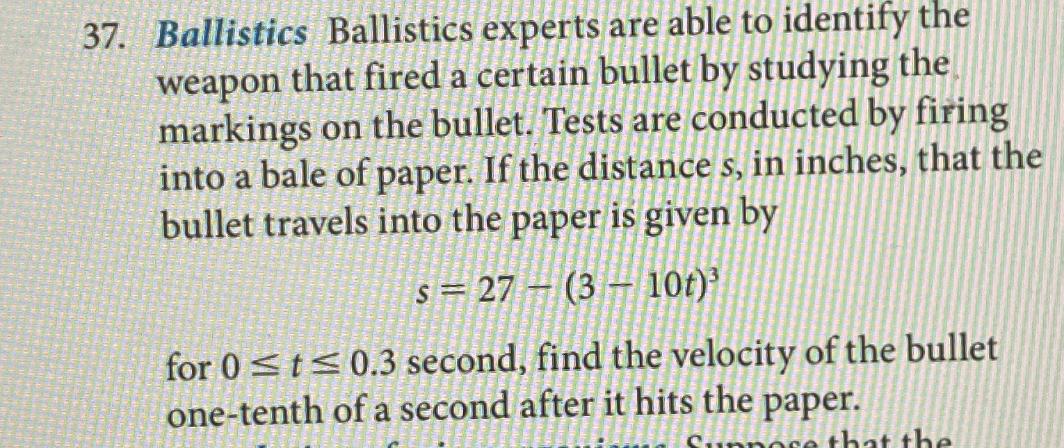Solved Ballistics Ballistics experts are able to identify | Chegg.com