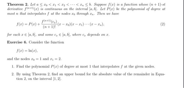 Solved Theorem 2. Let a≤x0 | Chegg.com