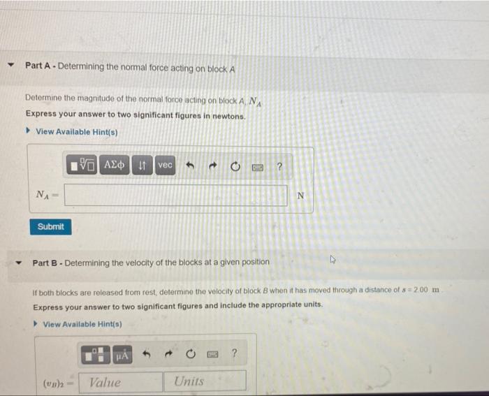 Solved Learning Goal: The two blocks shown have masses of m | Chegg.com