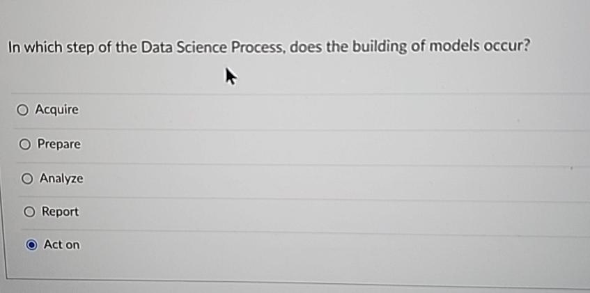 Solved In which step of the Data Science Process, does the | Chegg.com