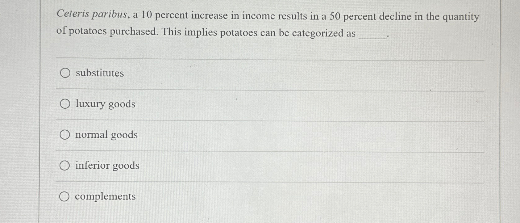 Solved Ceteris paribus, a 10 ﻿percent increase in income | Chegg.com