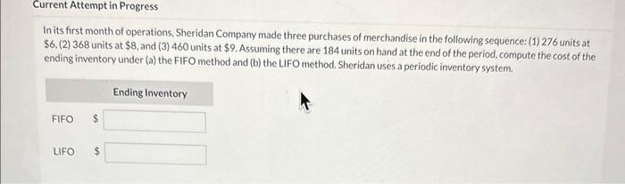 Solved In its first month of operations, Sheridan Company | Chegg.com