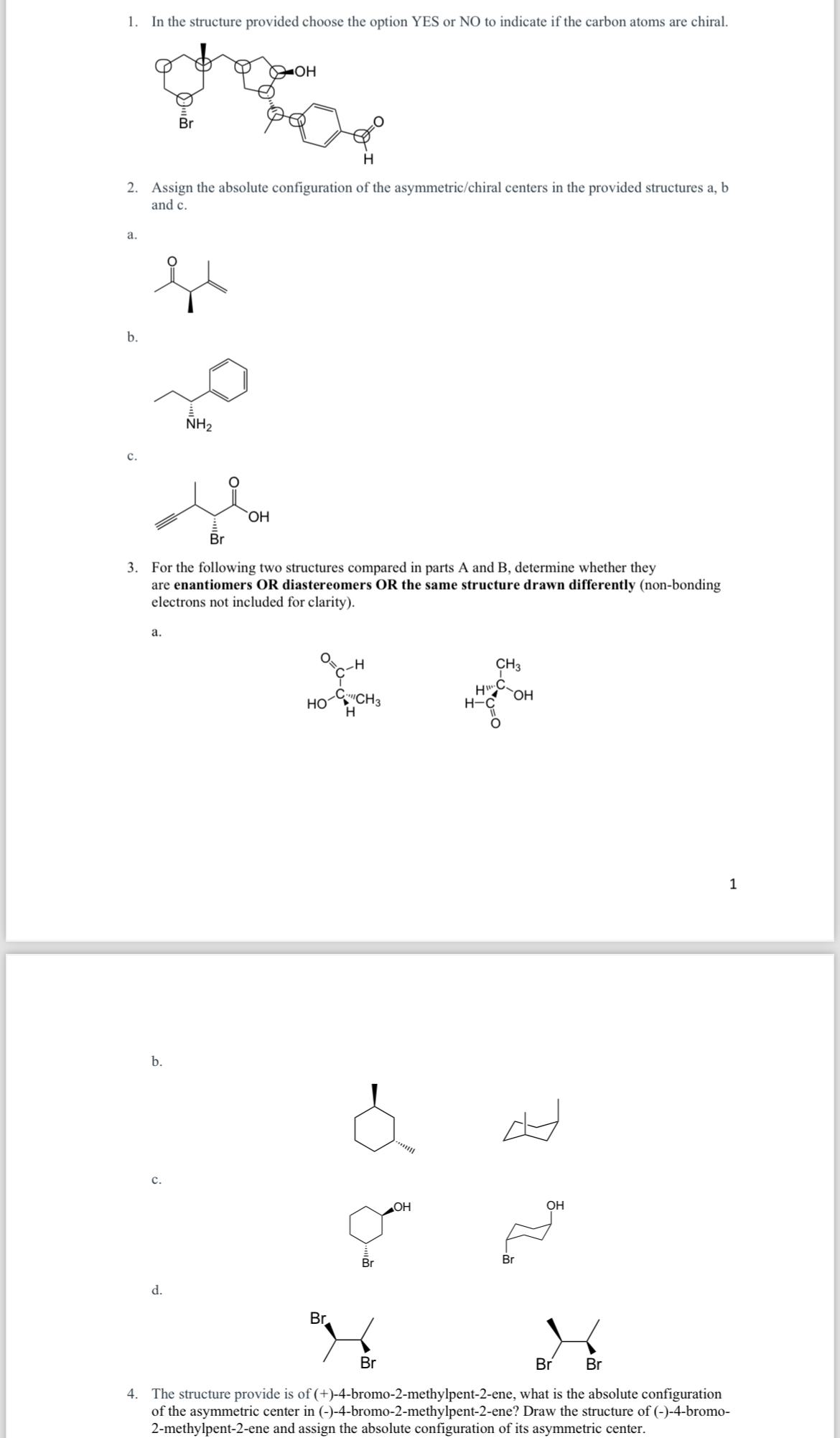 Solved In the structure provided choose the option YES or NO | Chegg.com