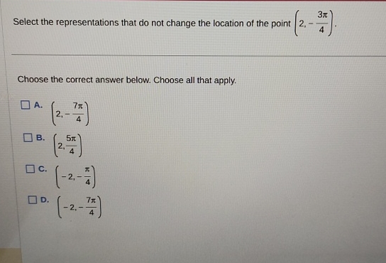 Solved Select the representations that do not change the | Chegg.com