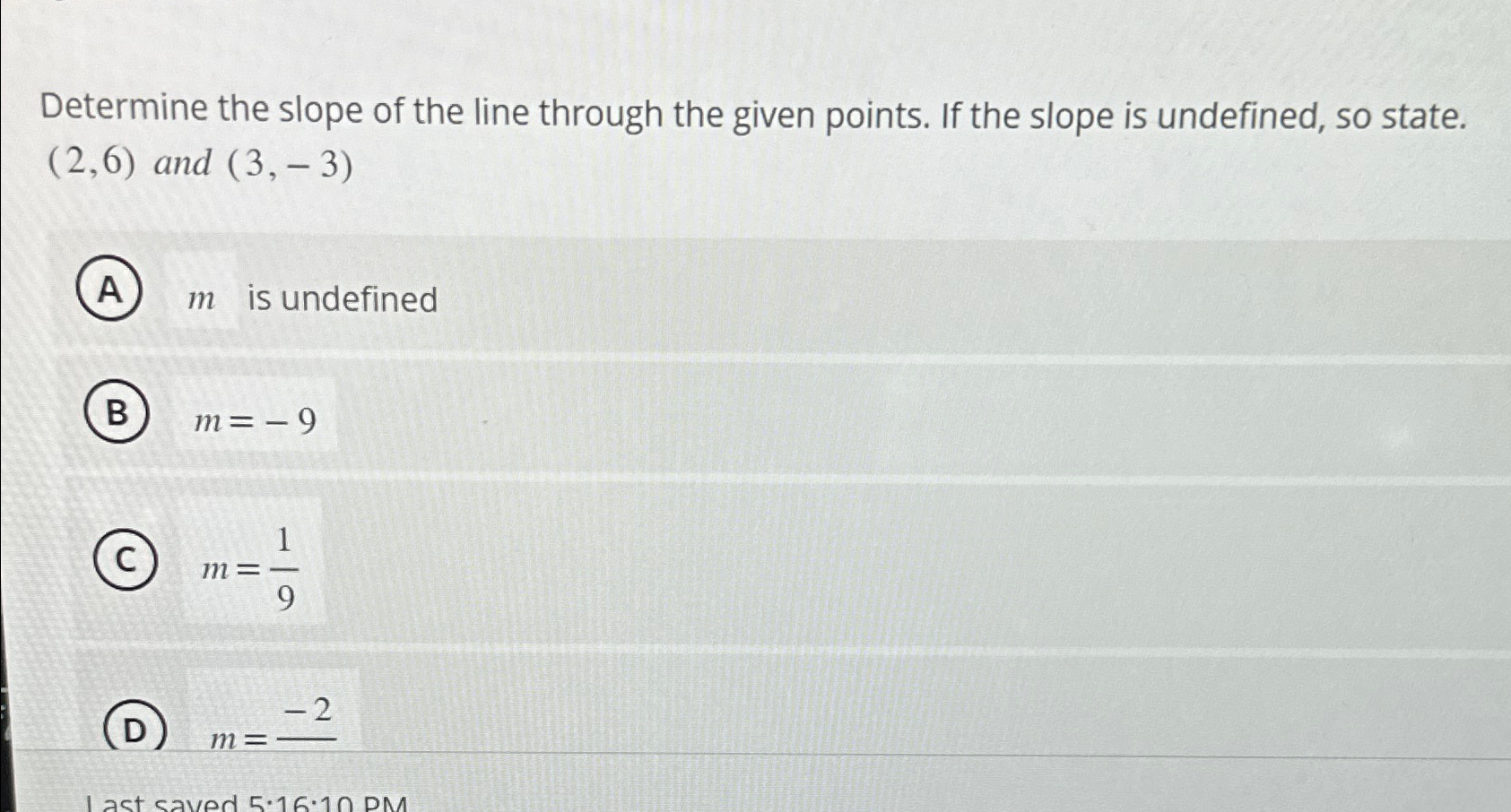 Solved Determine the slope of the line through the given | Chegg.com