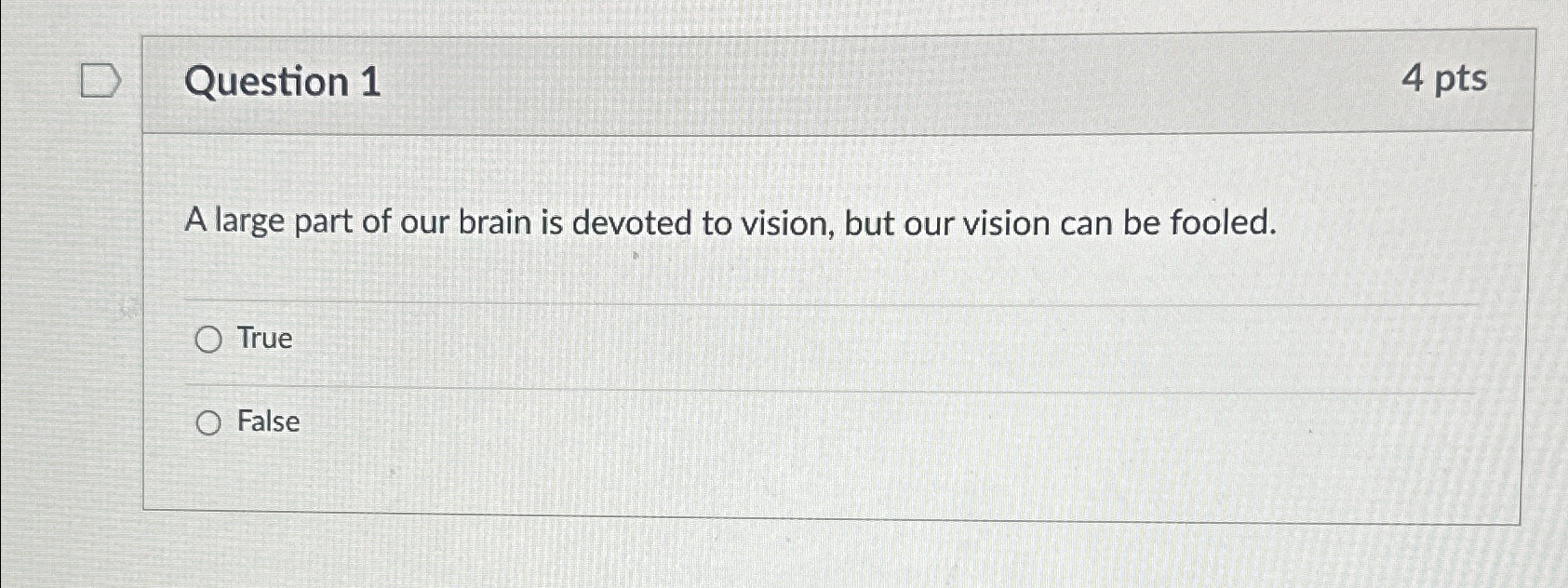 Solved Question 14 ﻿ptsA large part of our brain is devoted | Chegg.com