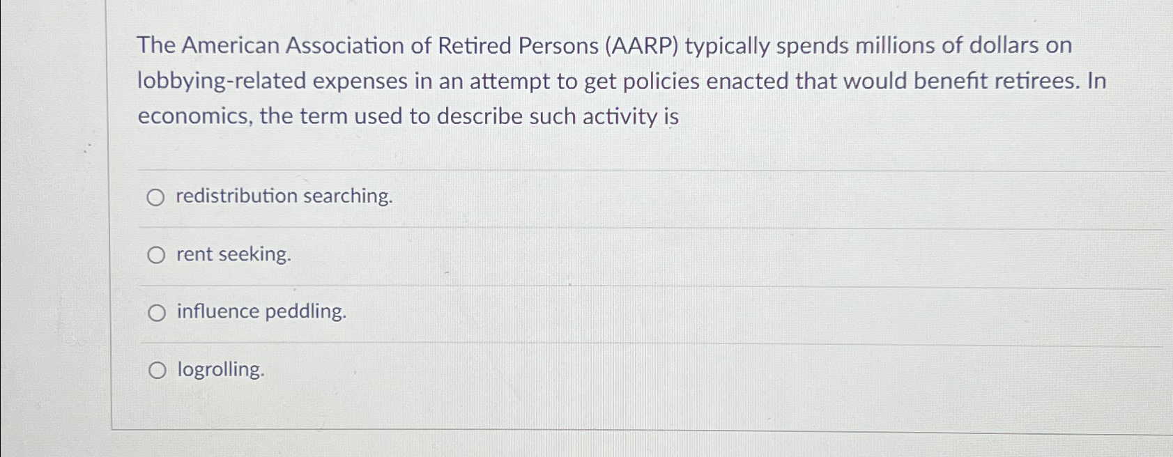 Solved The American Association of Retired Persons (AARP) | Chegg.com