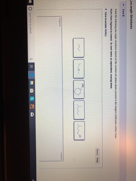 Solved Line-angle Structures Part B Rank the following | Chegg.com
