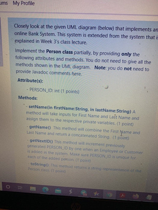 Solved ums My Profile Closely look at the given UML diagram | Chegg.com