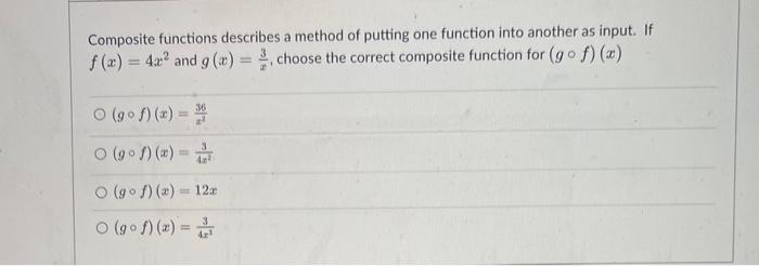 Solved Composite functions describes a method of putting one | Chegg.com