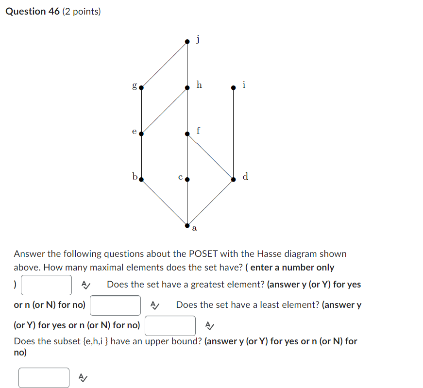 Solved Question 46 (2 ﻿points)Answer the following questions | Chegg.com