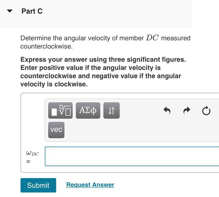 Solved Member AB has the angular velocity ωAB=2rad/s and | Chegg.com