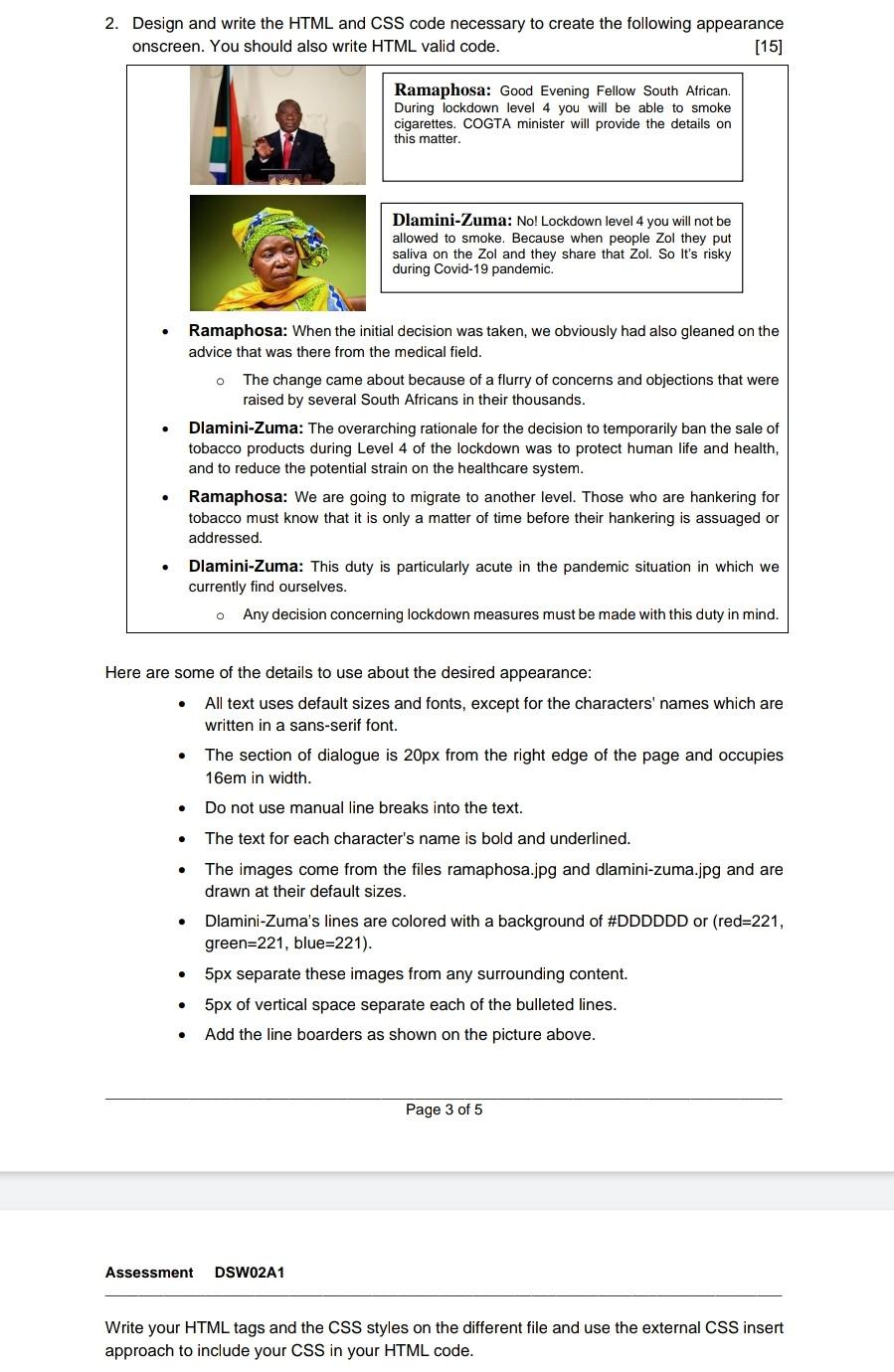 Solved 2. Design and write the HTML and CSS code necessary | Chegg.com