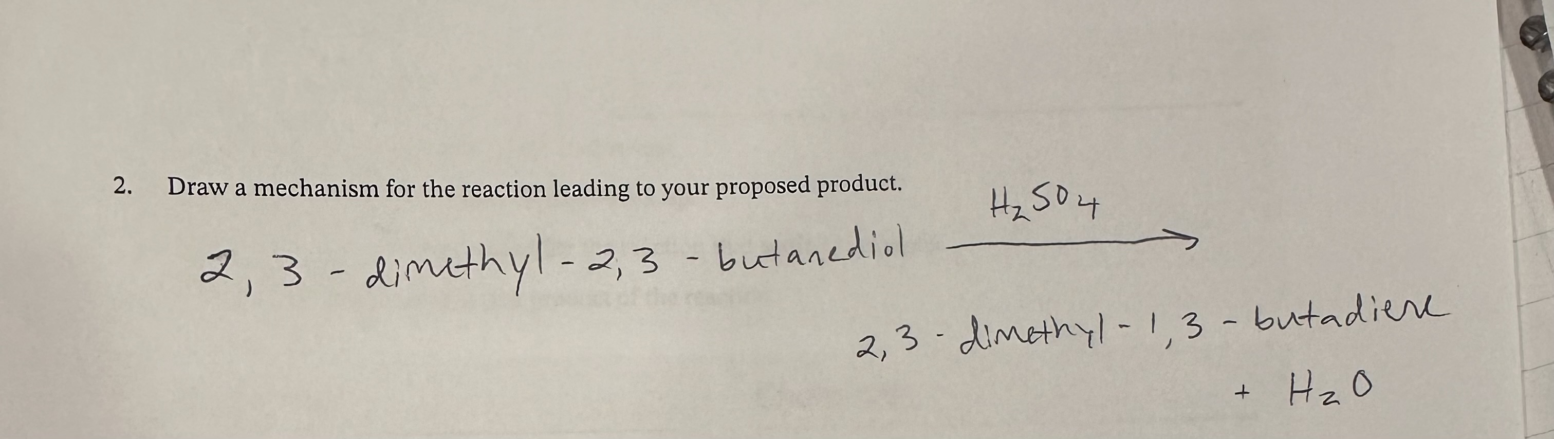 [Solved]: 2. Draw a mechanism for the reaction leading to y