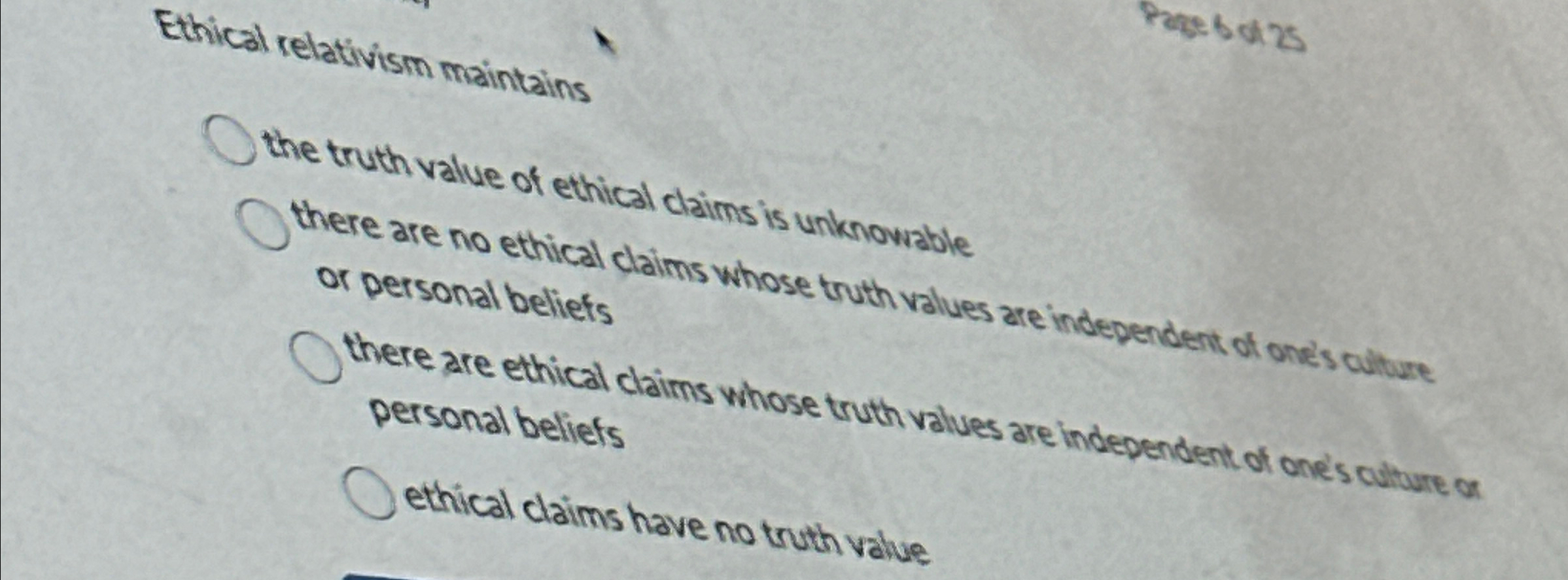 Solved Ethical relativism maintainsthe truth value of | Chegg.com