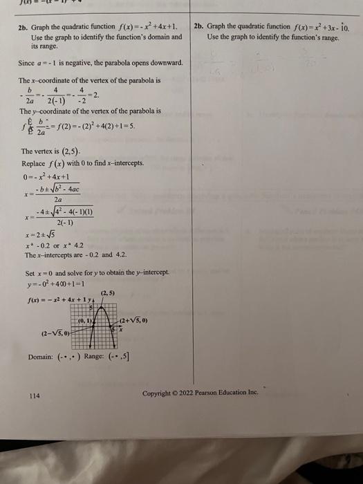 Solved 2b. Graph the quadratic function f(x)=−x2+4x+1, 2b. | Chegg.com