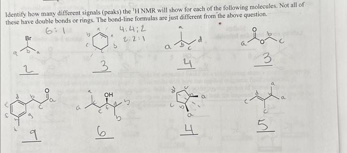 Solved Identify how many different signals (peaks) the 'H | Chegg.com