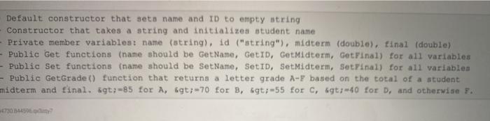 Solved Default Constructor That Sets Name And Id To Empty 3021