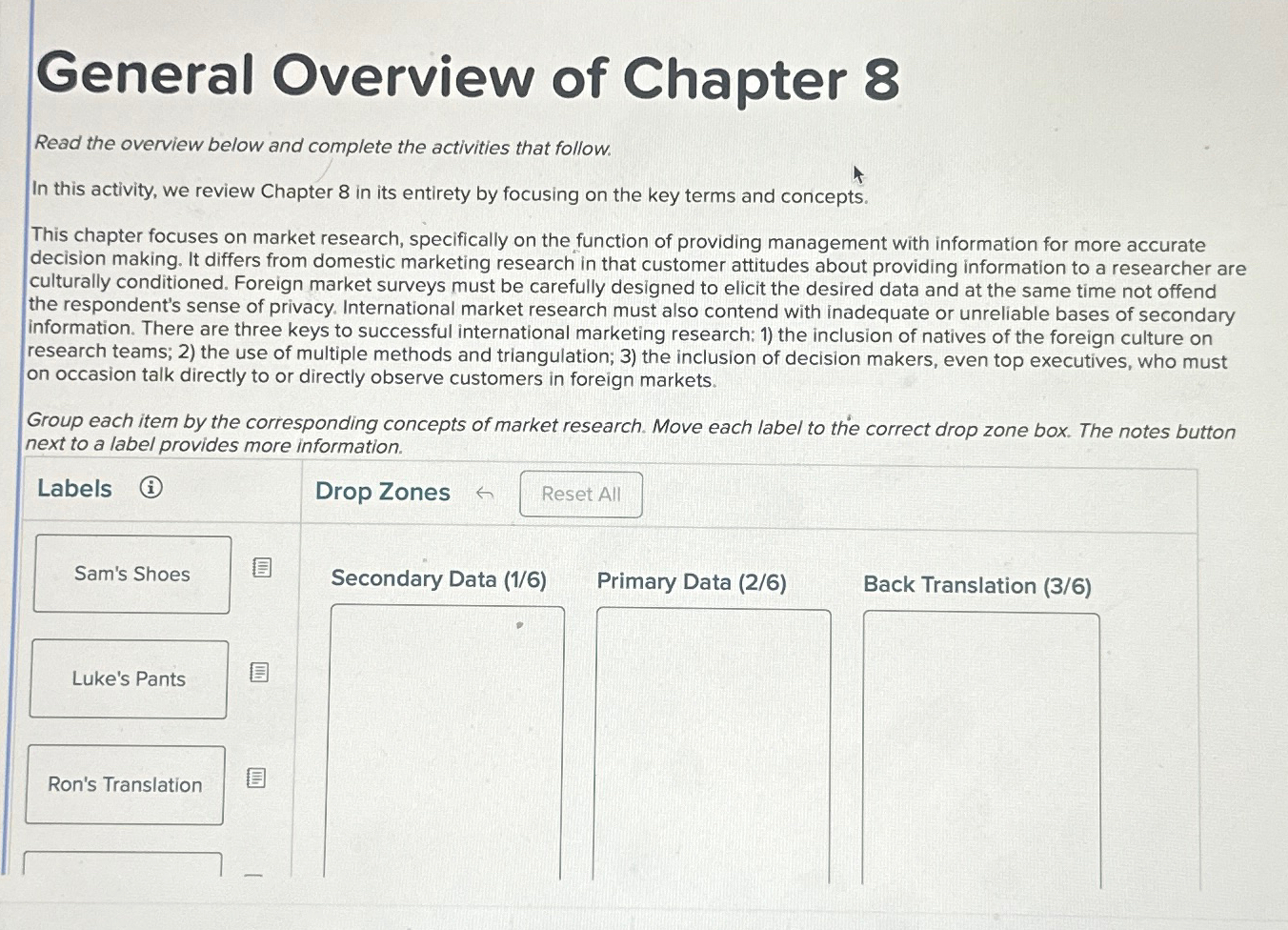 Solved General Overview of Chapter 8Read the overview below | Chegg.com