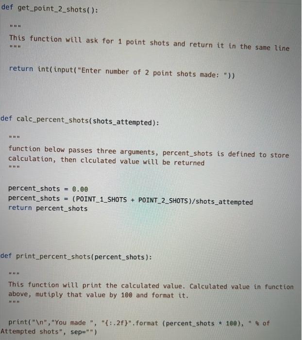 Solved POINT_1_SHOTS = 1 POINT_2_SHOTS =2 def main( ): | Chegg.com