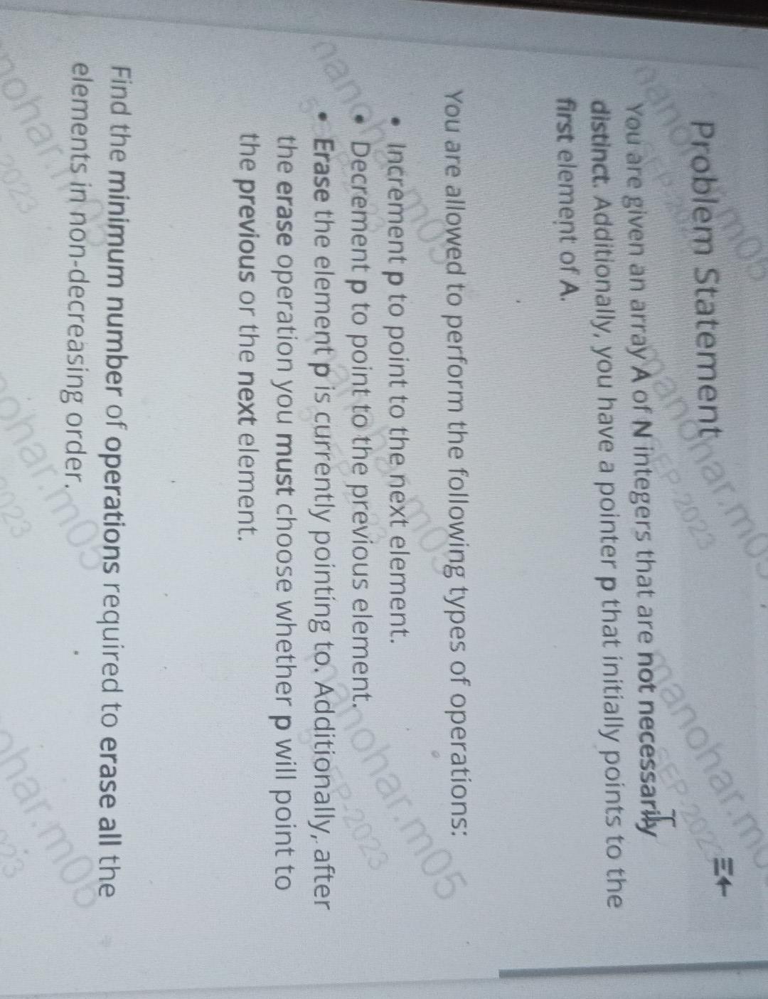 Solved You are given an array A of N integers that are not | Chegg.com