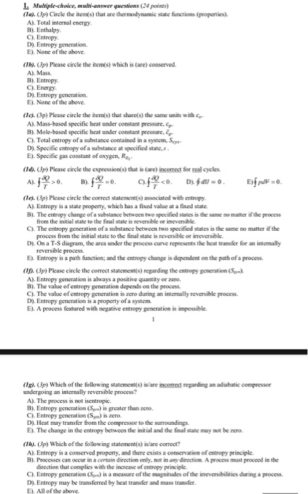 Solved 1. Multiple-choice, multi-answer questions (24 | Chegg.com