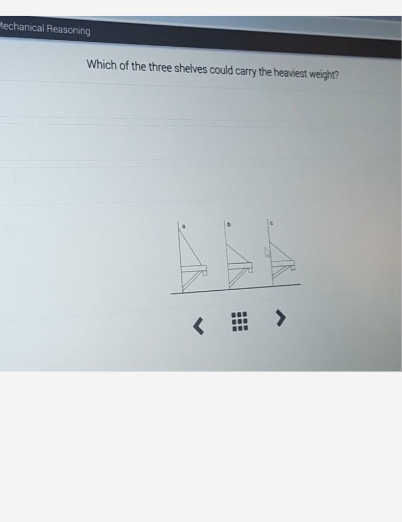 Solved Which of the three shelves could carry the heaviest | Chegg.com