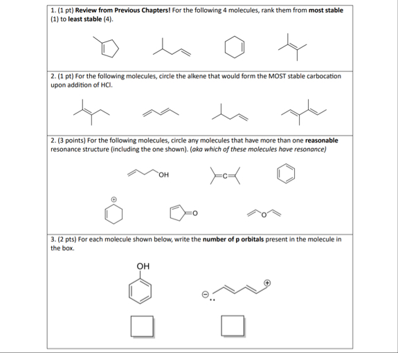 Solved (1 ﻿pt) ﻿Review from Previous Chapters! For the | Chegg.com