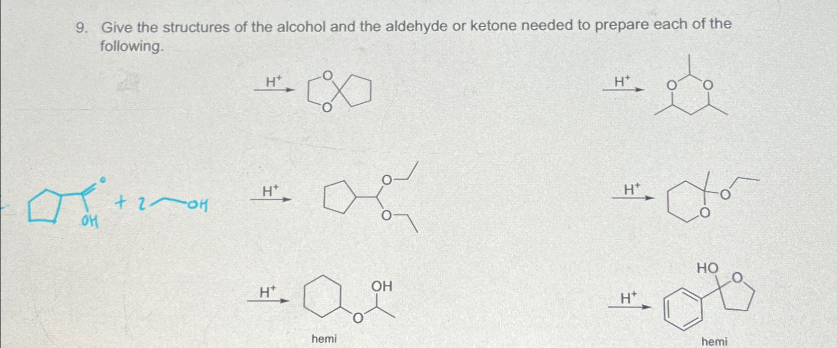 Give the structures of the alcohol and the aldehyde | Chegg.com